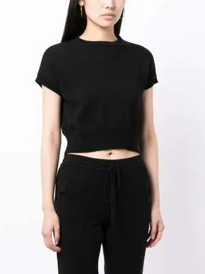 TEDDY CASHMERE Genova Sleeveless Cropped Cashmere Jumper - Black