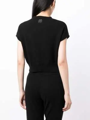 TEDDY CASHMERE Genova Sleeveless Cropped Cashmere Jumper - Black