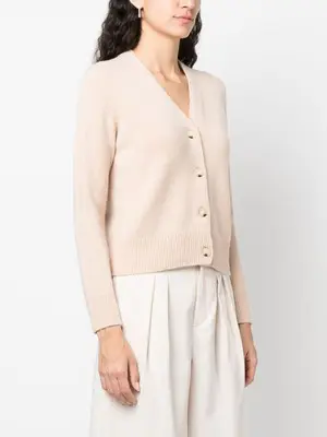 Vince V-neck Cashmere Cardigan - Neutrals