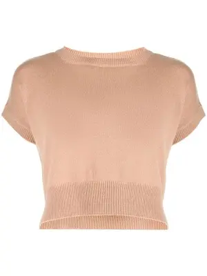 TEDDY CASHMERE Genova Sleeveless Cropped Jumper - Brown