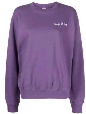 SPORTY & RICH Logo-print Cotton Sweatshirt