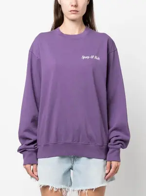 SPORTY & RICH Logo-print Cotton Sweatshirt