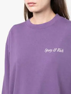 SPORTY & RICH Logo-print Cotton Sweatshirt