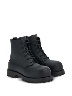 FERRAGAMO Lace-up Leather Combat Boots