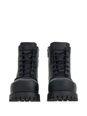 FERRAGAMO Lace-up Leather Combat Boots