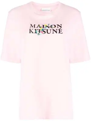 Maison Kitsuné Logo-print T-shirt - Pink