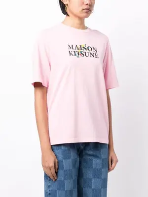 Maison Kitsuné Logo-print T-shirt - Pink