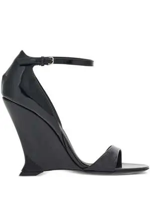 FERRAGAMO 100mm Patent Leather Sandals - Black