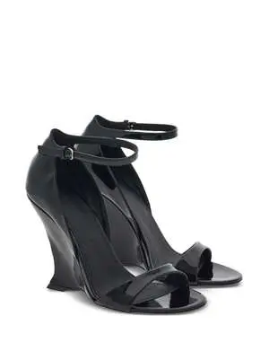 FERRAGAMO 100mm Patent Leather Sandals - Black