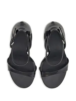 FERRAGAMO 100mm Patent Leather Sandals - Black