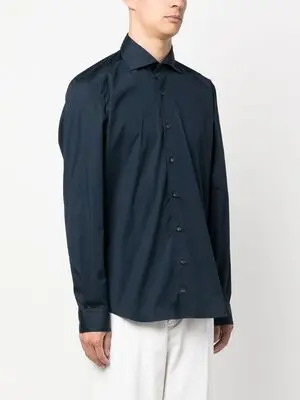 FAY Spread-collar Button-up Shirt - Blue