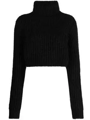 Dsquared2 Ribbed-knit Cropped Jumper - Black