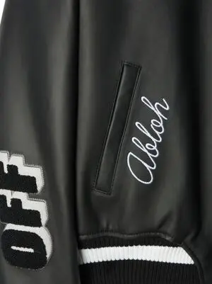 Off-White Leather Varsity Jacket