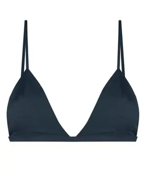 Kiki De Montparnasse Triangle-cup Silk Bra - Blue