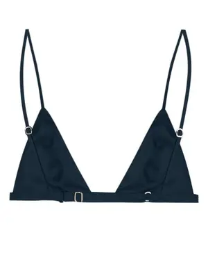 Kiki De Montparnasse Triangle-cup Silk Bra - Blue