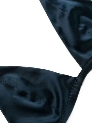 Kiki De Montparnasse Triangle-cup Silk Bra - Blue