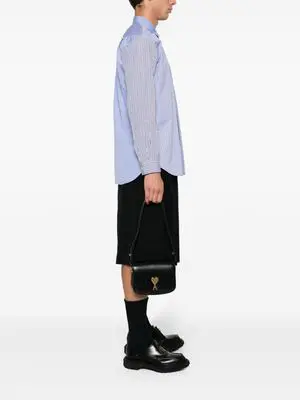 Ami Paris Leather Shoulder Bag - Black