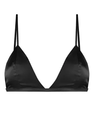 Kiki De Montparnasse Triangle-cup Silk Bra - Black