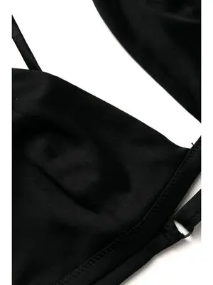Kiki De Montparnasse Triangle-cup Silk Bra - Black