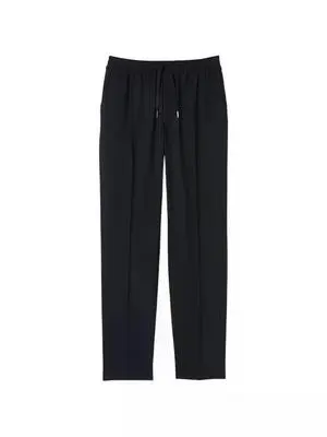 Sandro Elasticated Straight-leg Wool-blend Trousers - Blue