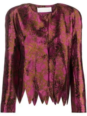 DESTREE Wade Floral-jacquard Satin Jacket - Pink