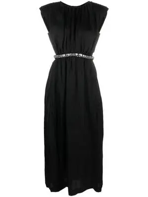 Sandro Lisa Crystal-embellished Midi Dress - Black