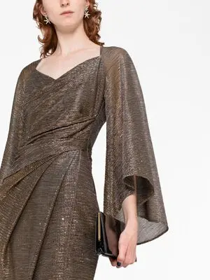 Talbot Runhof Sweetheart-neck Draped Gown - Gold