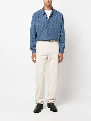 MARANT Bhelyn Geometric-print Denim Shirt