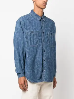 MARANT Bhelyn Geometric-print Denim Shirt