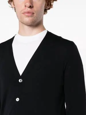 ZANONE Plunging V-neck Fine-knit Cardigan - Blue