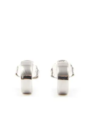 MAISON MARGIELA Engraved Hoop Earrings - Silver