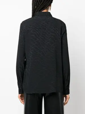 Pinko Patterned Jacquard Long-sleeve Shirt - Black