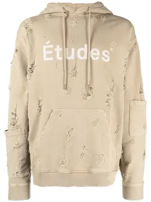 Études Studio Distressed-effect Hoodie