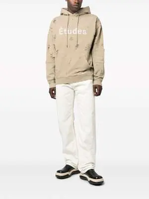 Études Studio Distressed-effect Hoodie