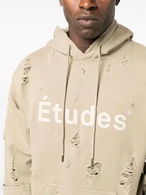 Études Studio Distressed-effect Hoodie