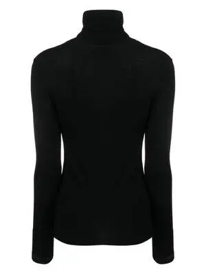 RÓHE Roll-neck Merino-wool Top - Black