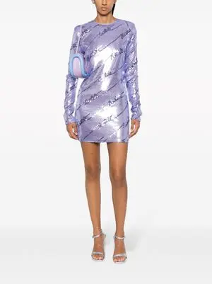 ROTATE BY BIRGER CHRISTENSEN Logo-embellished Sequin Minidress