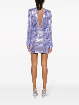 ROTATE BY BIRGER CHRISTENSEN Logo-embellished Sequin Minidress