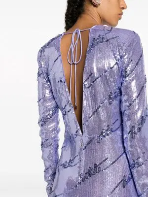 ROTATE BY BIRGER CHRISTENSEN Logo-embellished Sequin Minidress