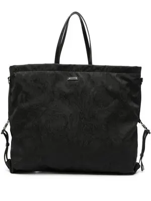 Versace Neo Nylon Jacquard Tote Bag - Black