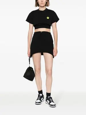 BARROW Drawstring-fastening Cotton Miniskirt