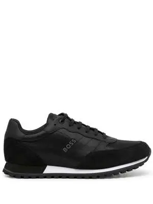 BOSS Logo-trim Sneakers With Faux-leather Details