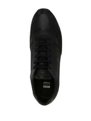 BOSS Logo-trim Sneakers With Faux-leather Details