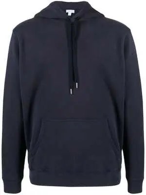 Sunspel Drawstring-fastening Cotton Hoodie - Blue