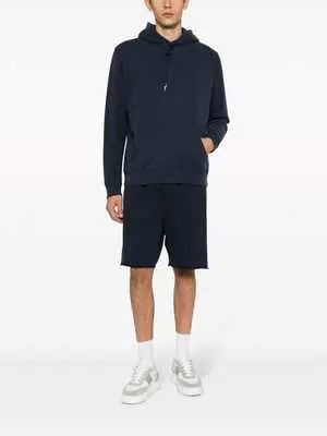 Sunspel Drawstring-fastening Cotton Hoodie - Blue