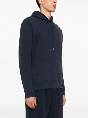 Sunspel Drawstring-fastening Cotton Hoodie - Blue