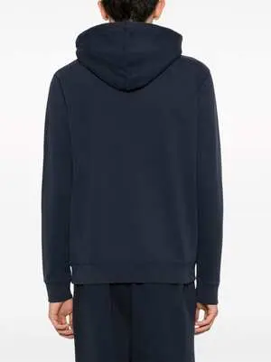 Sunspel Drawstring-fastening Cotton Hoodie - Blue