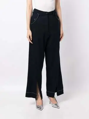 LOVEBIRDS Wide-leg Cropped Trousers