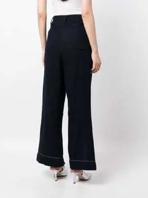 LOVEBIRDS Wide-leg Cropped Trousers