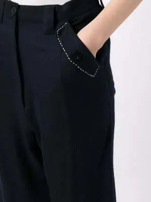 LOVEBIRDS Wide-leg Cropped Trousers